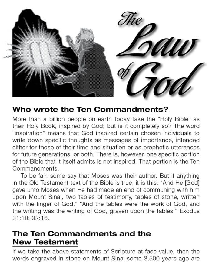 The Law of God – International Missionary Society, American Union